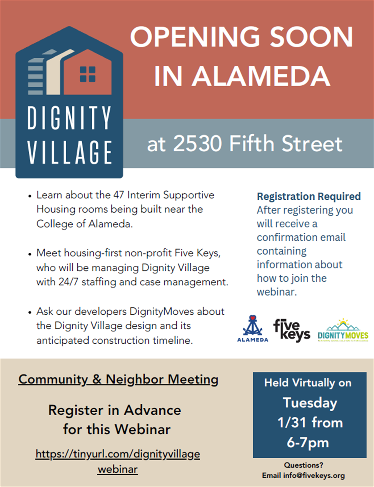 Dignity Village Community & Neighbor Meeting | City of Alameda